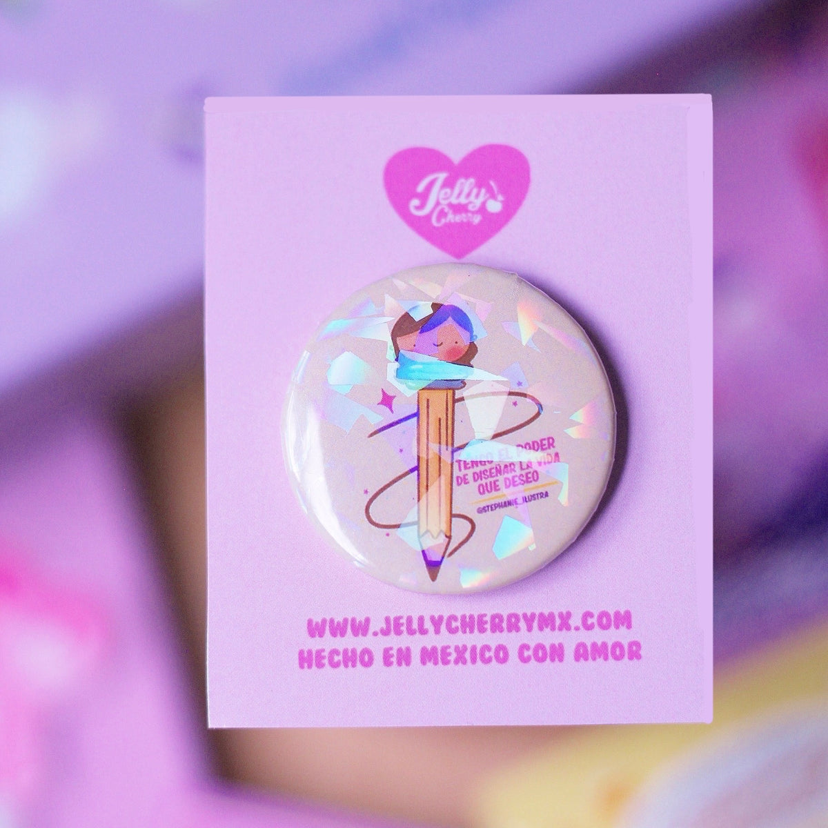 Pin holografico Creadora – Jelly Cherry Accesorios